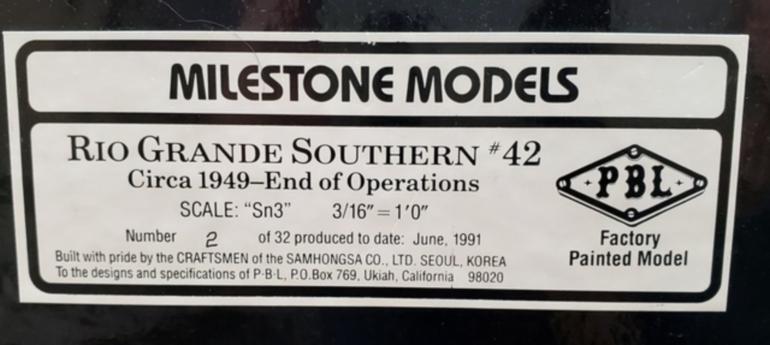 P-B-L 2-8-0: Rio Grande Southern (RGS) #42 - NASG